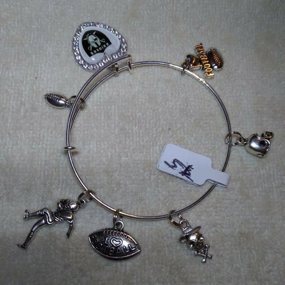 NFL | Jewelry | Oakland Raiders Nfl Custom Expandable Charm Bracelet ...
